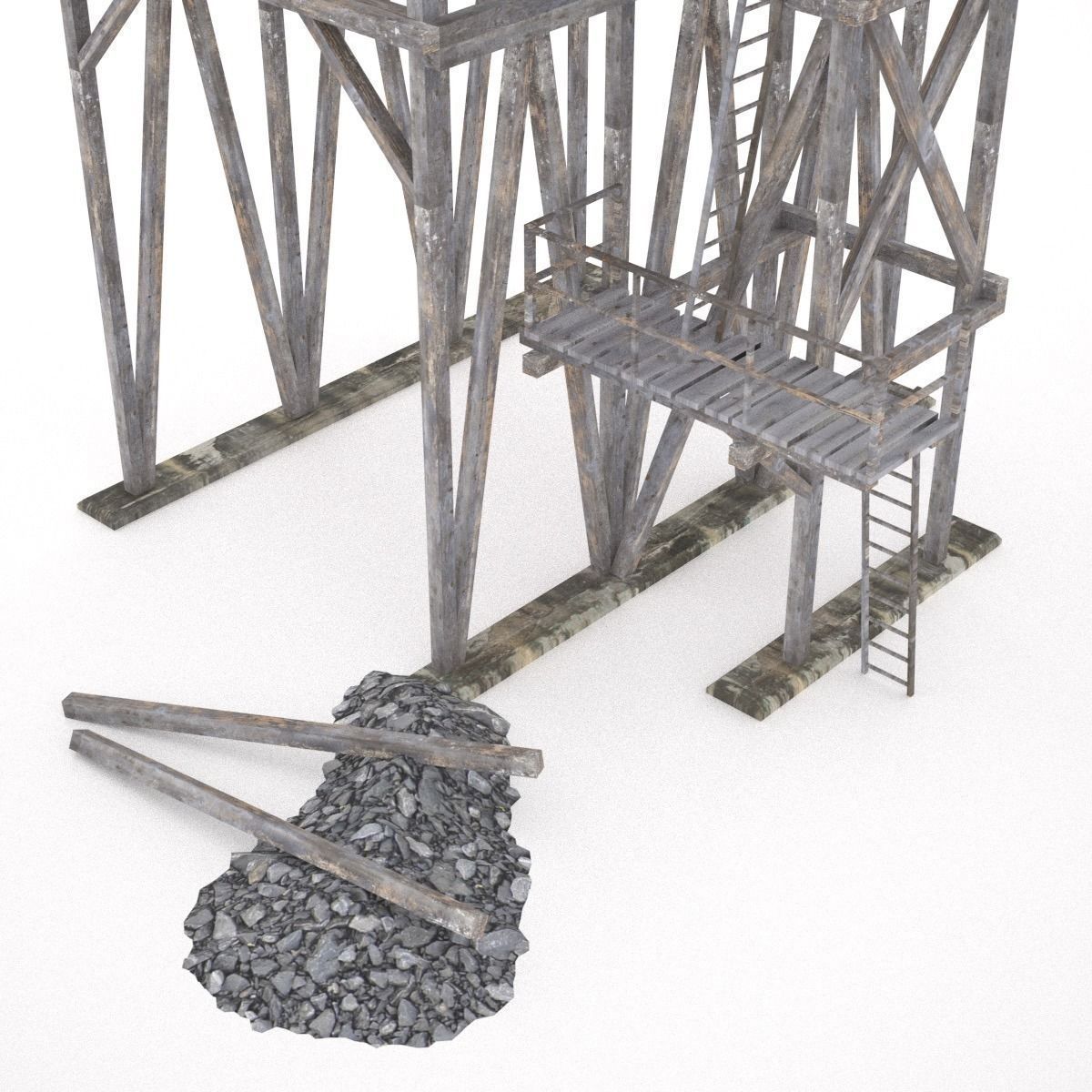 Old coal wooden tipple 3D model | CGTrader