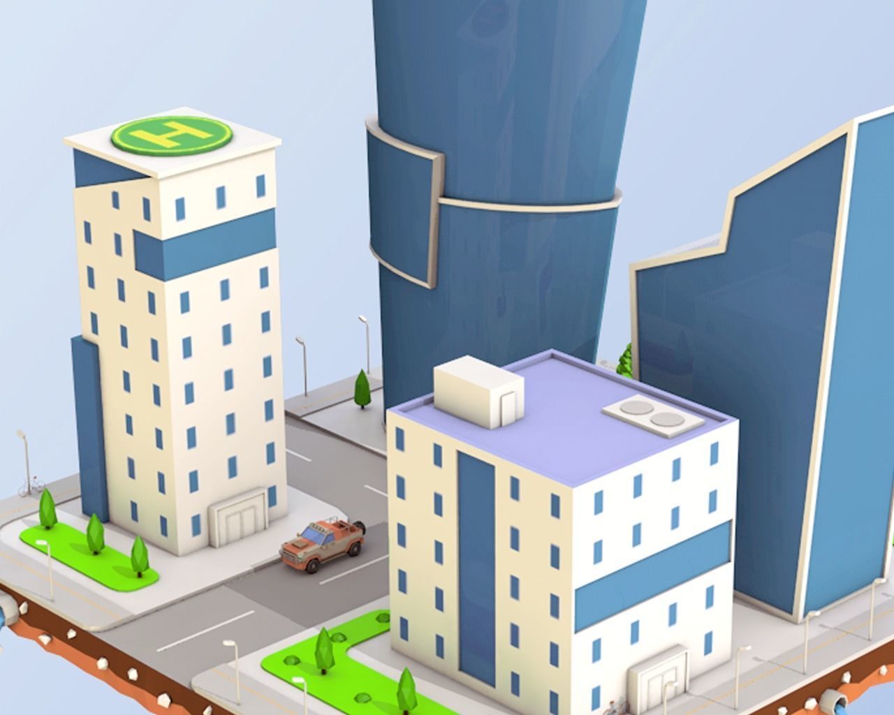 3D model Low Poly Business Center VR / AR / low-poly | CGTrader