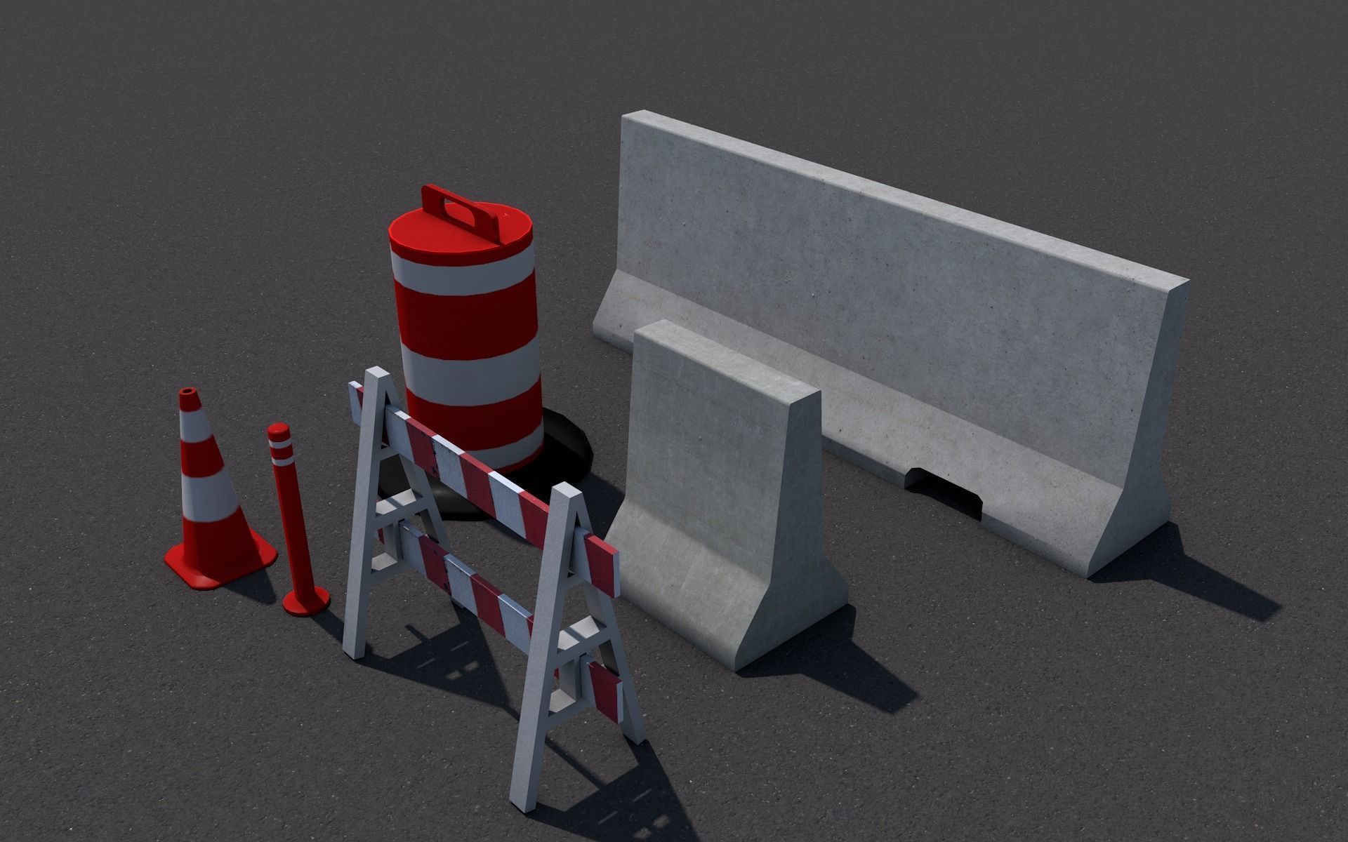 3D model Road Objects VR / AR / low-poly | CGTrader