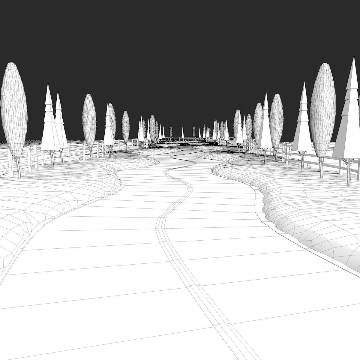 3D model Cartoon Road Scene VR / AR / low-poly | CGTrader