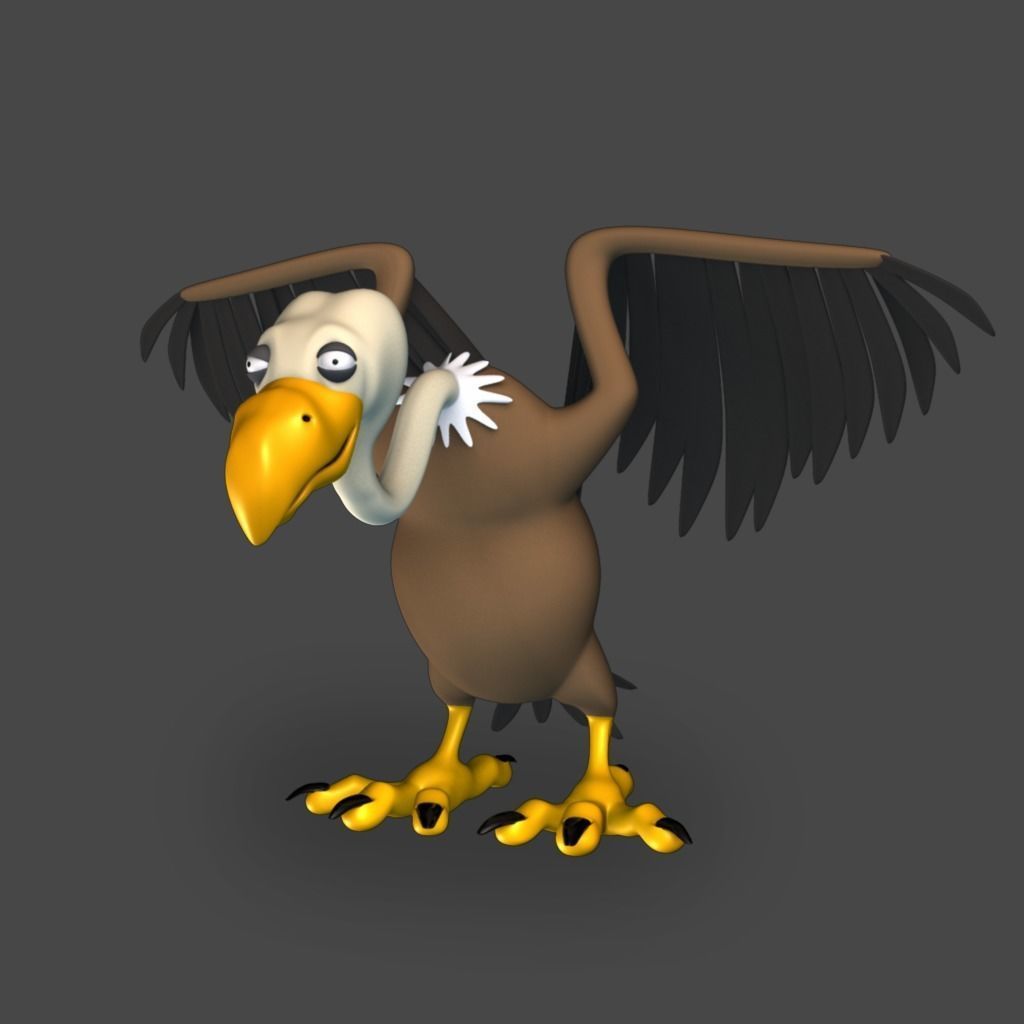 Cartoon Vulture 3D asset | CGTrader