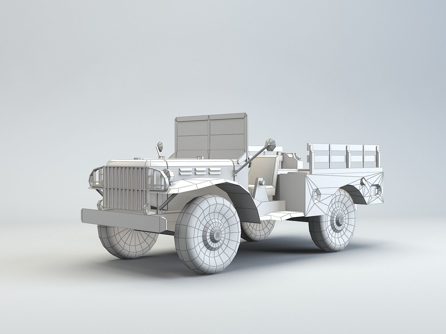 3D model Low Poly Dodge WC Cargo Truck VR / AR / low-poly | CGTrader