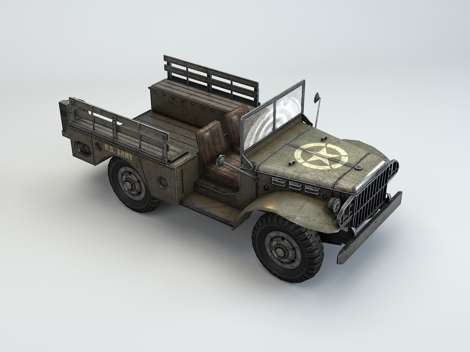 3D model Low Poly Dodge WC Cargo Truck VR / AR / low-poly | CGTrader
