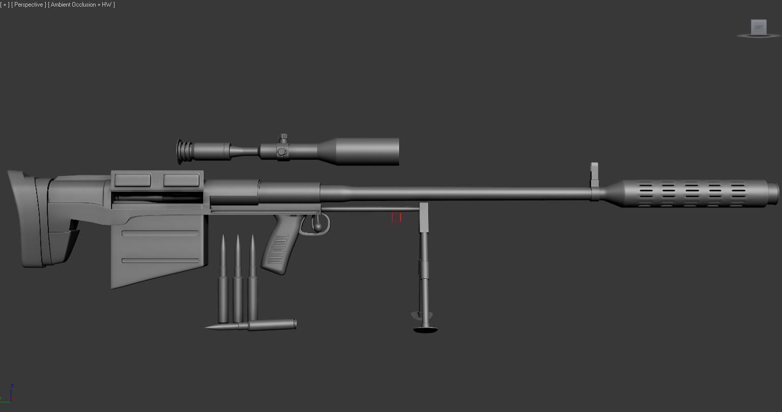 3D model Ksvk Sniper Rifle VR / AR / low-poly | CGTrader