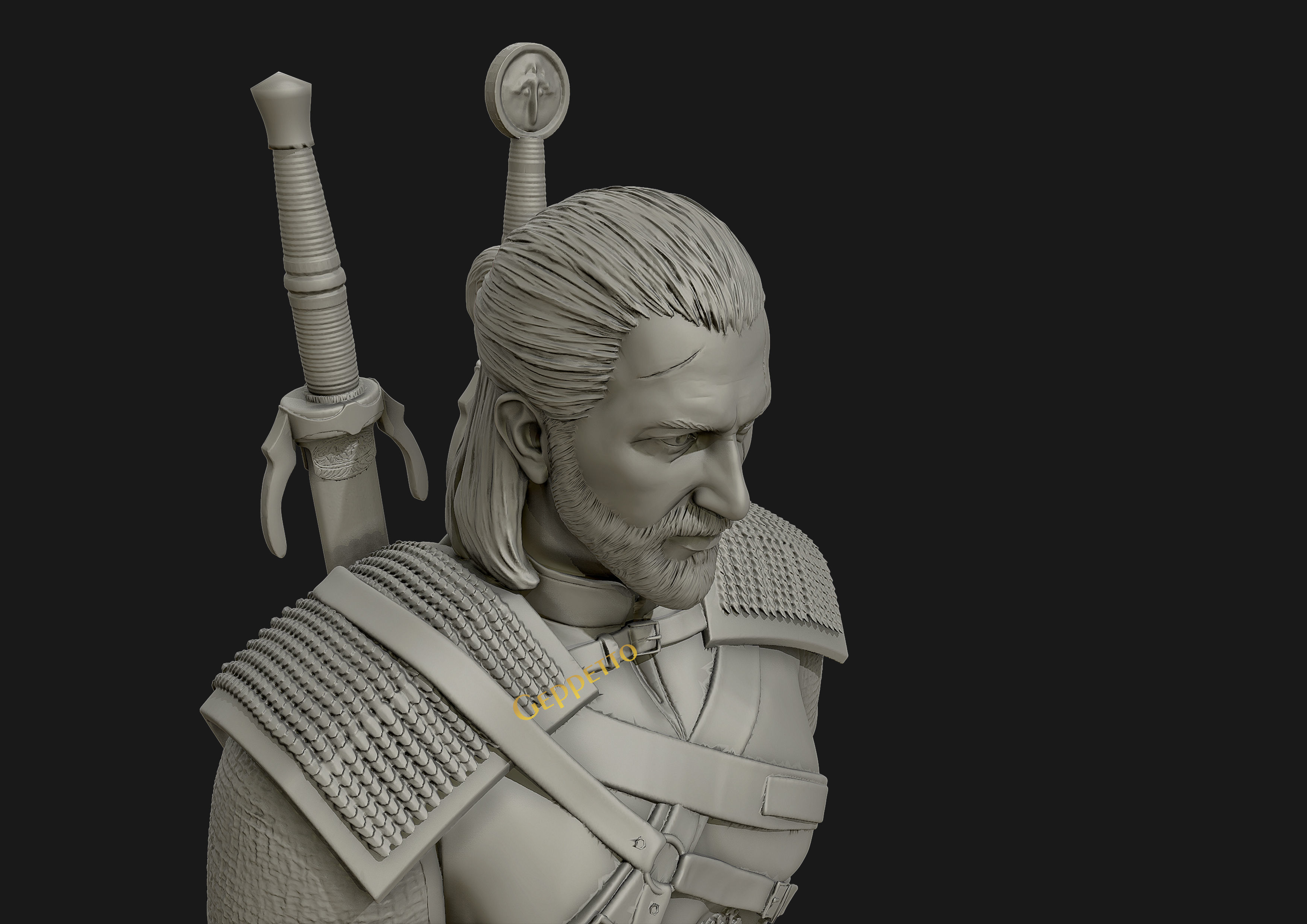 3D Sculpture of the witcher 3D model 3D printable | CGTrader
