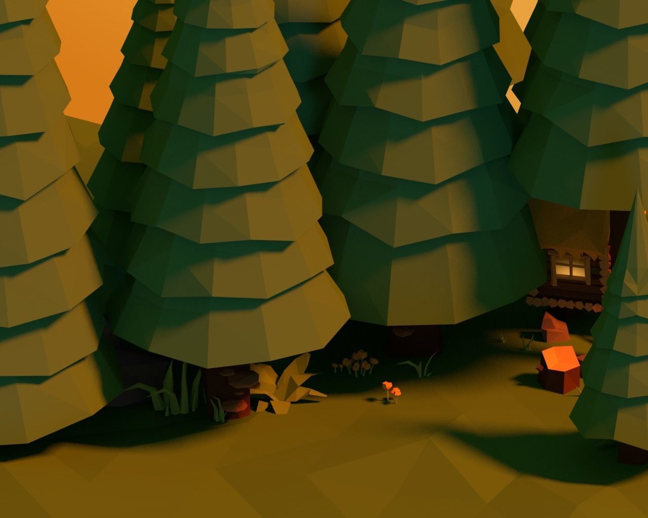 3D model Lowpoly Forest Pack VR / AR / low-poly | CGTrader