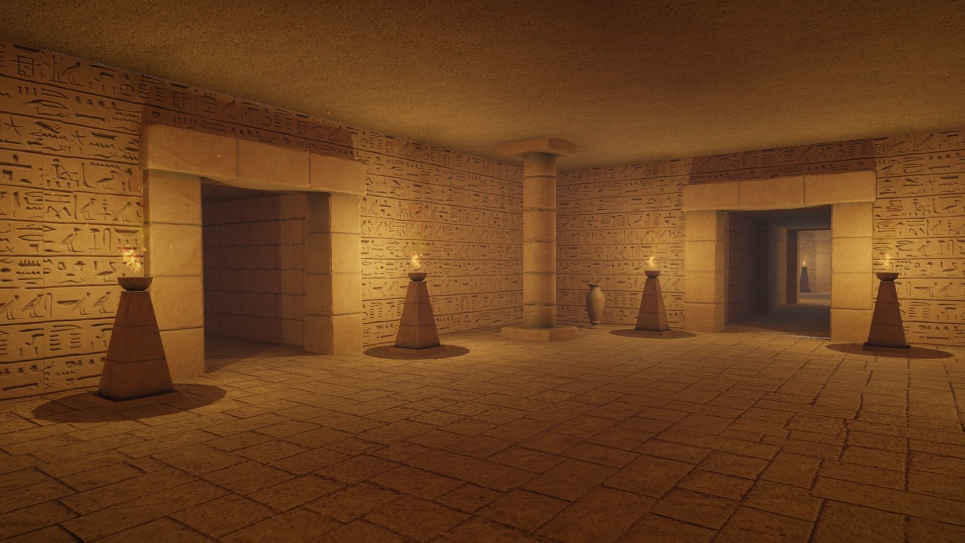 3D model Egyptian Tombs with Pyramid VR / AR / low-poly | CGTrader