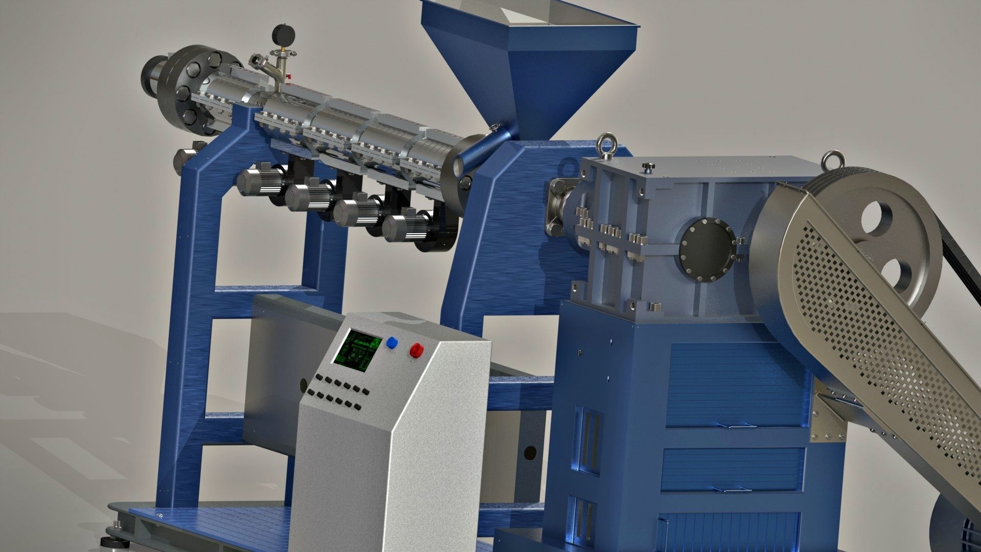Plastic pipes extrusion machine free 3D model animated rigged | CGTrader