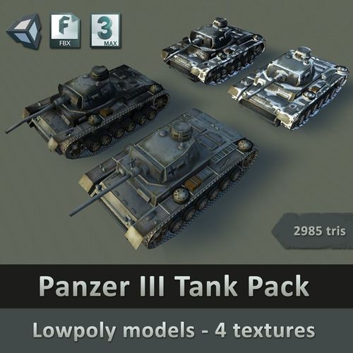 3D model Panzer III Tank Pack VR / AR / low-poly | CGTrader
