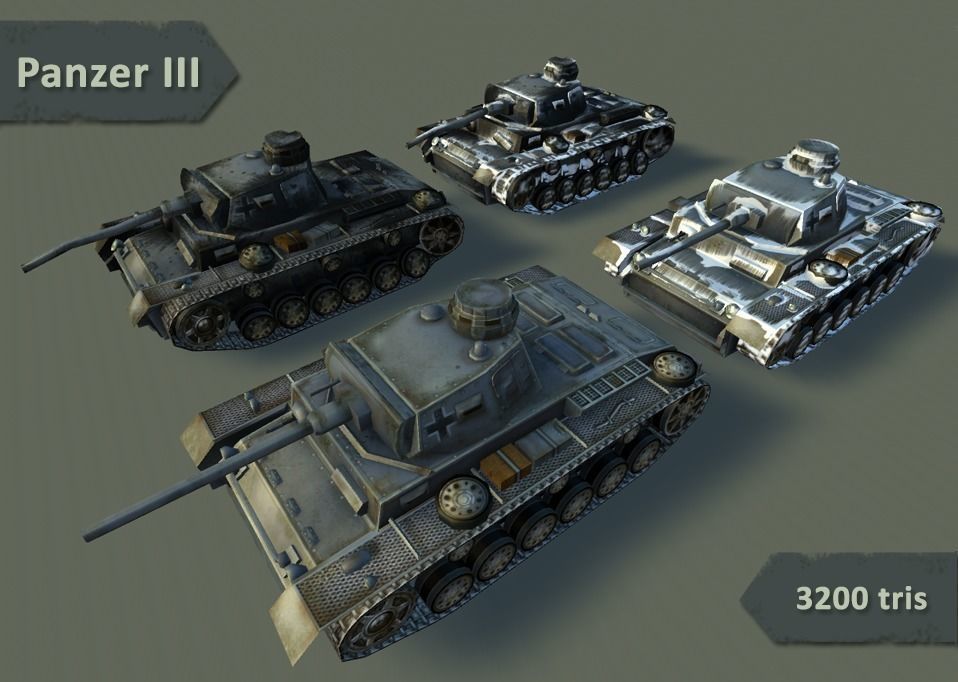 3D model Panzer III Tank Pack VR / AR / low-poly | CGTrader