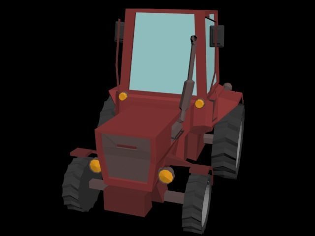 3D model Tractor Low Poly VR / AR / low-poly | CGTrader