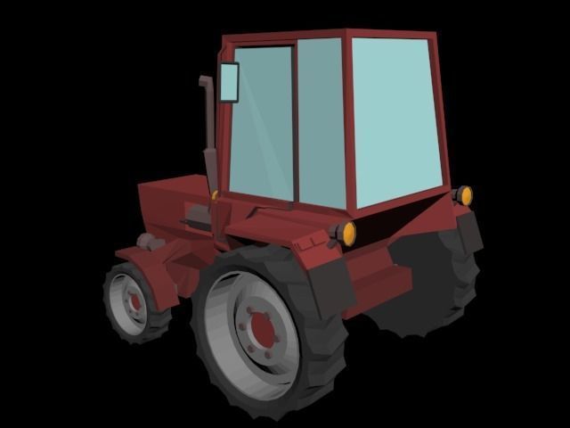 3D model Tractor Low Poly VR / AR / low-poly | CGTrader