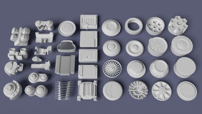 Scifi kitbash kit 3D model | CGTrader