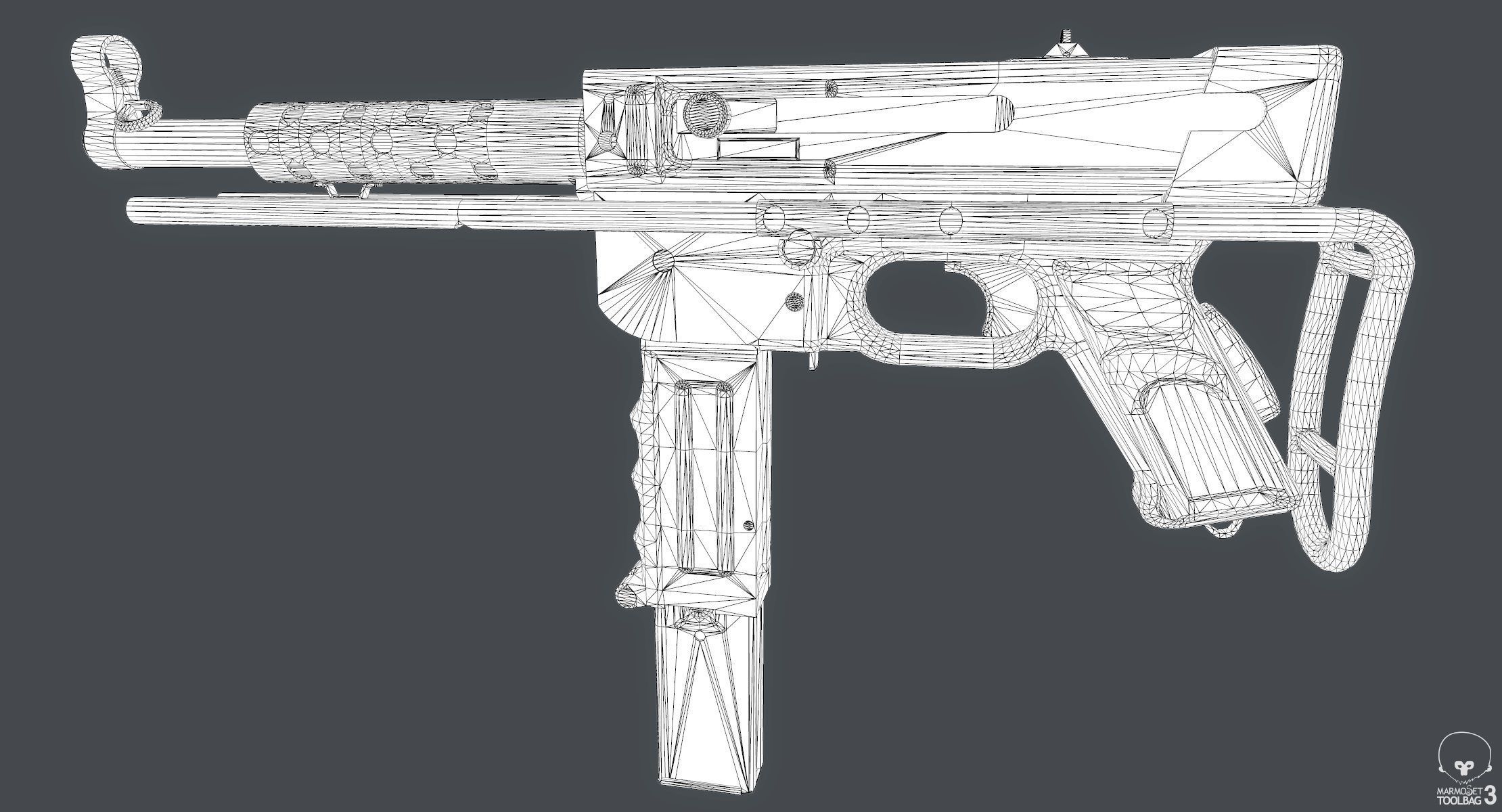 3D model MAT-49 Submachine Gun VR / AR / low-poly | CGTrader