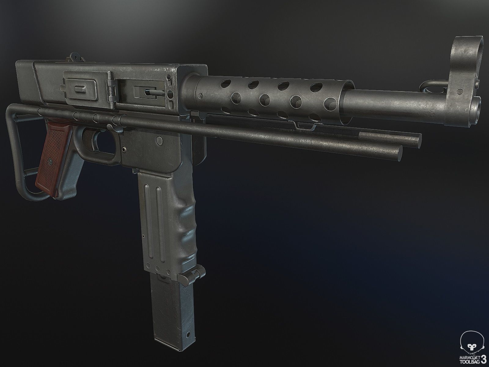 3D model MAT-49 Submachine Gun VR / AR / low-poly | CGTrader