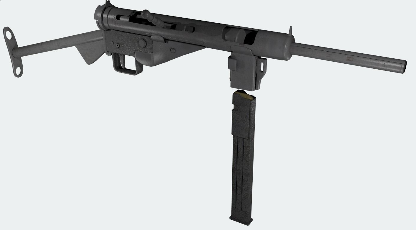 3D model MP3008 WWII German Sub Machine Gun Game-Ready VR / AR / low ...