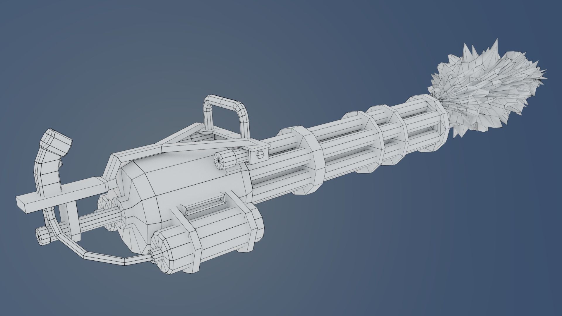 3D model Low-poly minigun for games VR / AR / low-poly | CGTrader