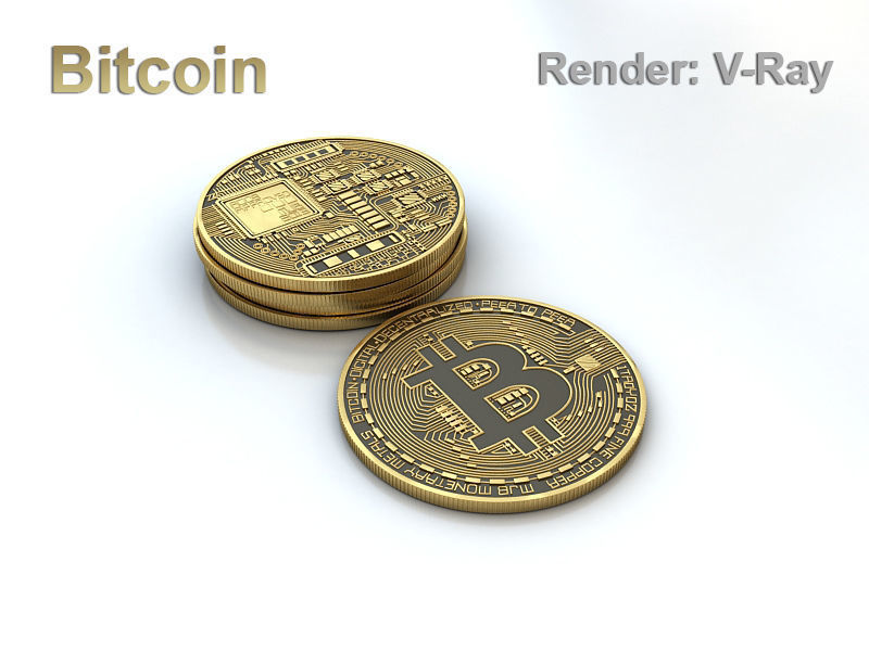 Bitcoin stack of bitcoins 3D model | CGTrader
