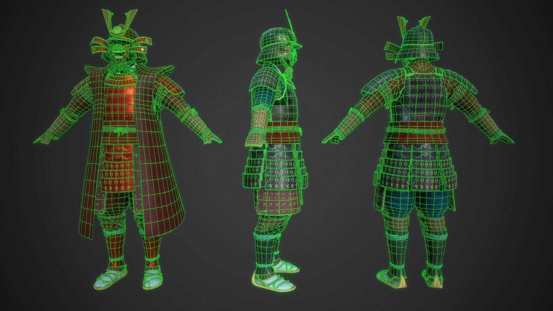 3D model Samurai armor VR / AR / low-poly | CGTrader