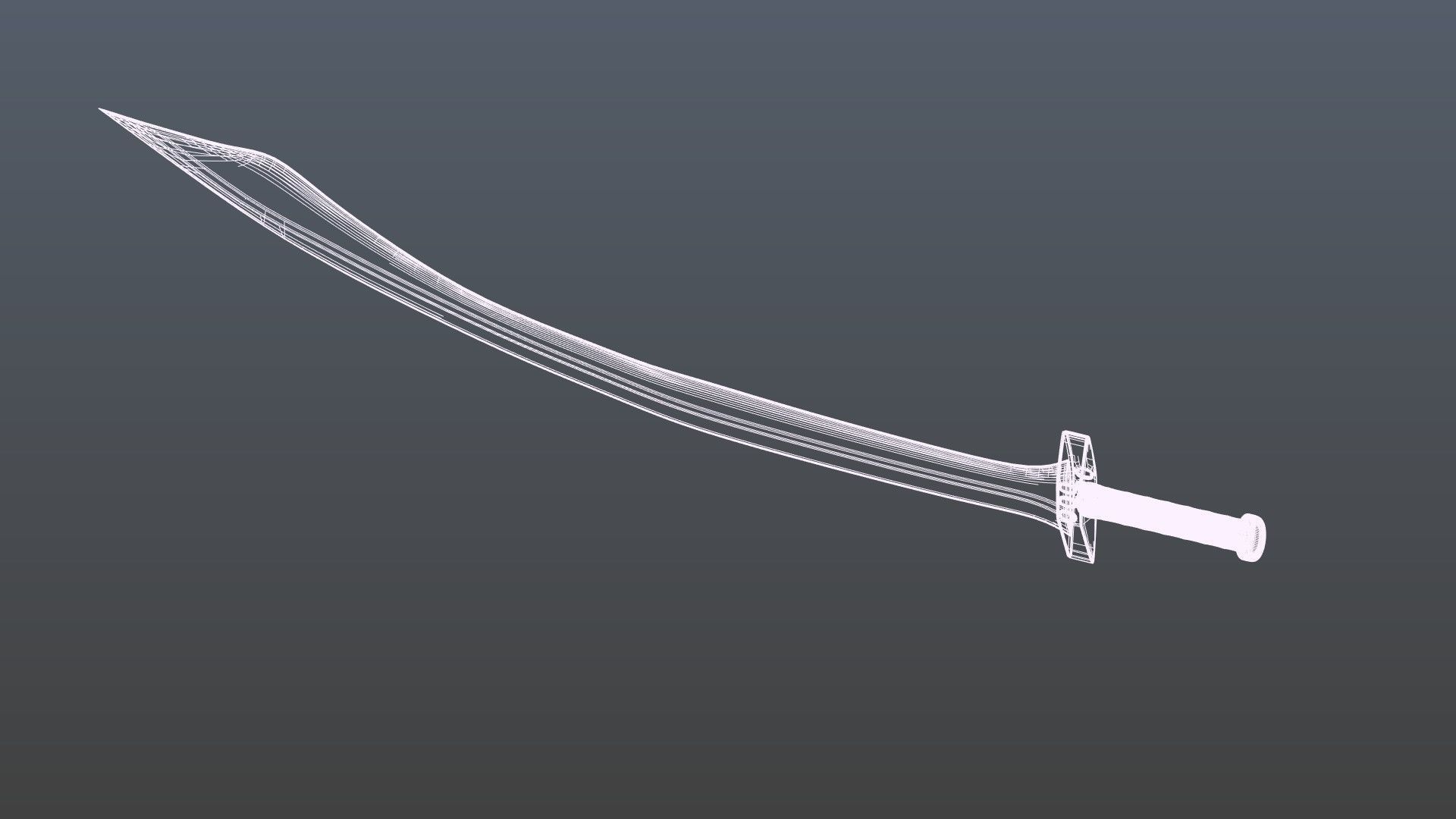 Curved sword 3D model | CGTrader