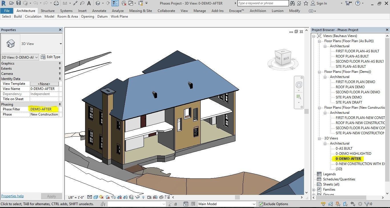 Revit Phases Sample Project 2018 3D model | CGTrader