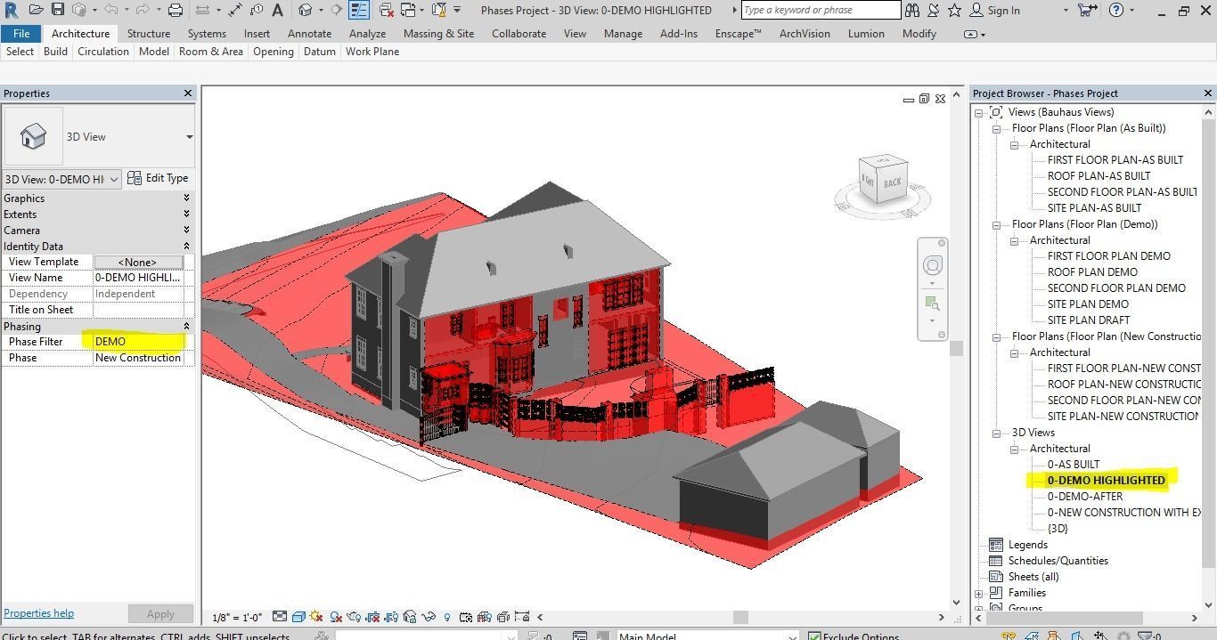 Revit Phases Sample Project 2018 3D model | CGTrader
