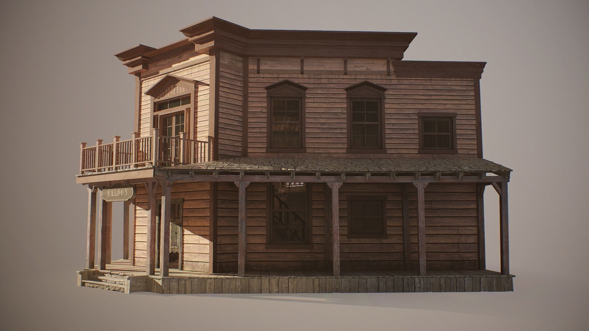 3D model PBR Western Saloon VR / AR / low-poly | CGTrader