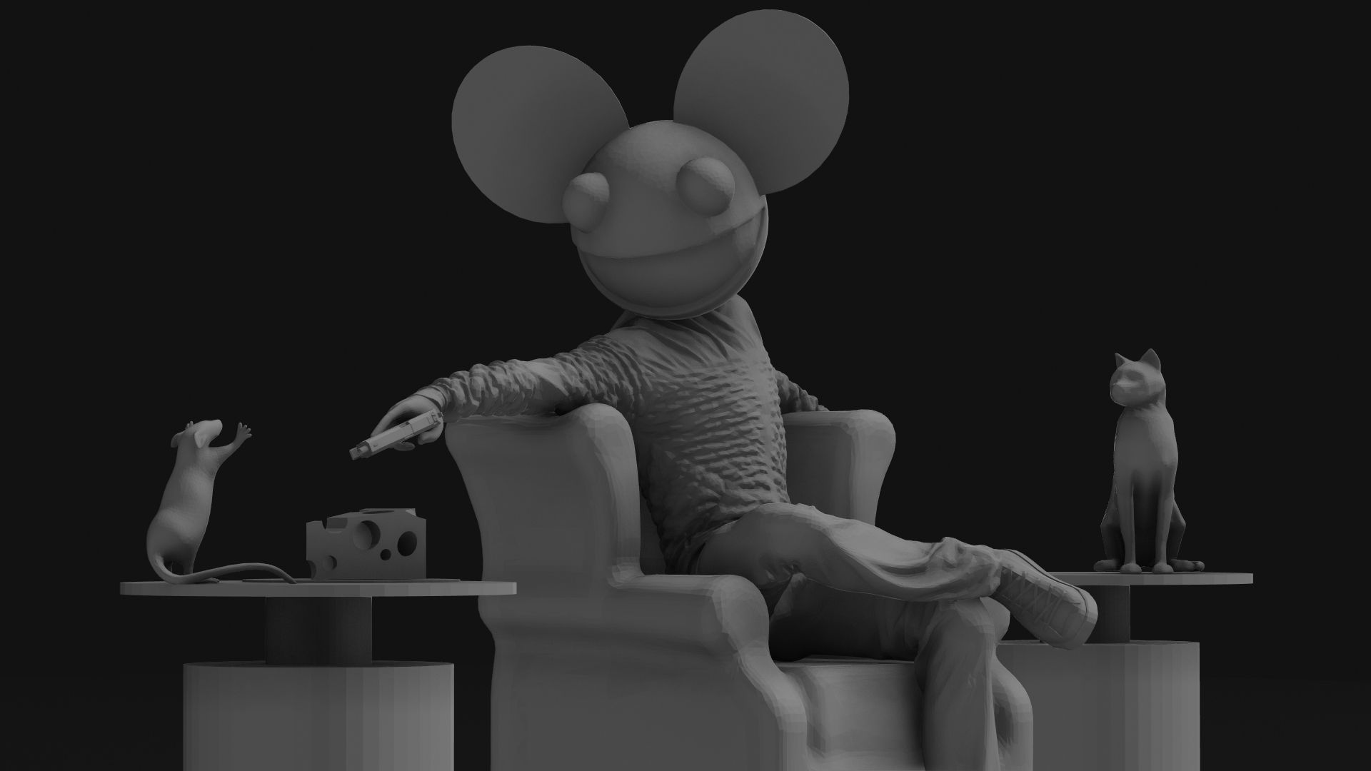 Deadmau5 On Chair Gun Aim at Mice 3D model 3D printable | CGTrader