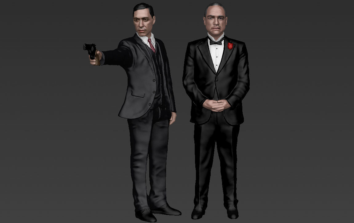 Godfather Pack Vito and Michael Corleone full color 3D printing 3D ...