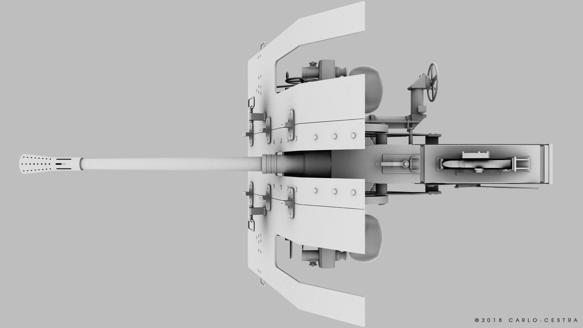 3D model German 37mm FLAK 42 VR / AR / low-poly | CGTrader