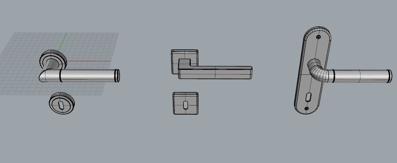 Door handles set free 3D model | CGTrader