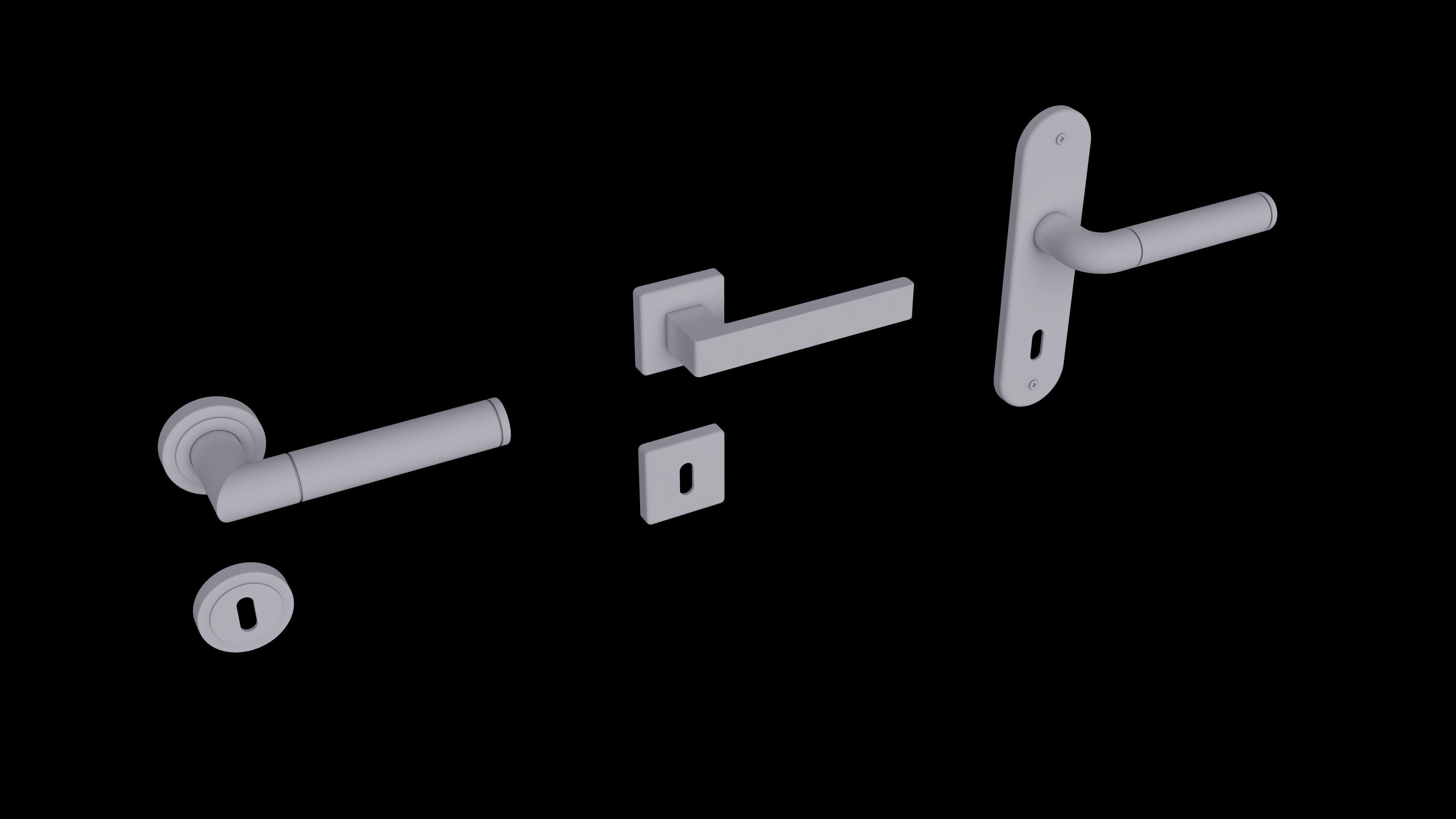 Door handles set free 3D model | CGTrader