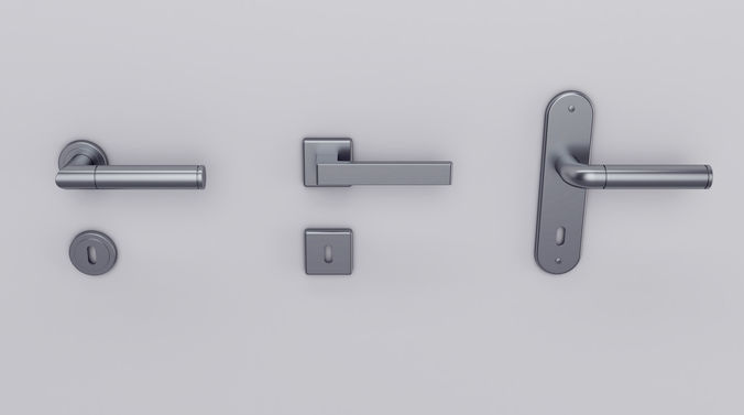 Door handles set free 3D model | CGTrader