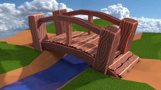 Cartoon Wooden Bridge 3D asset | CGTrader