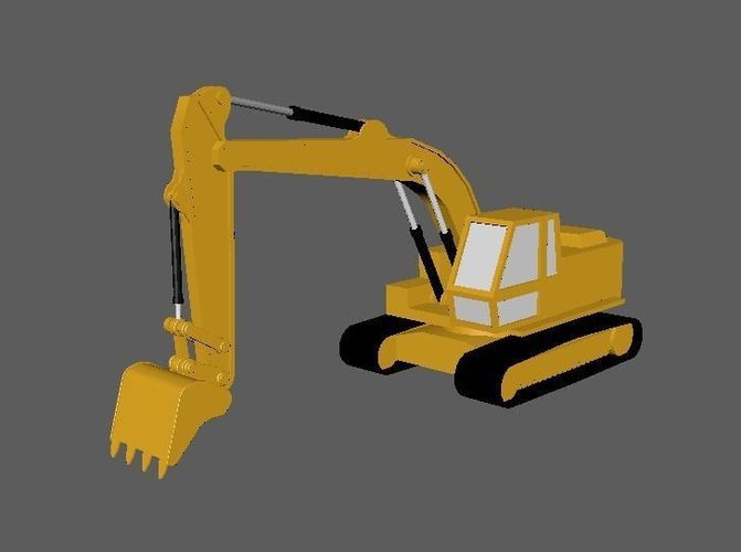 3D model Low Poly Excavator VR AR VR / AR / low-poly | CGTrader