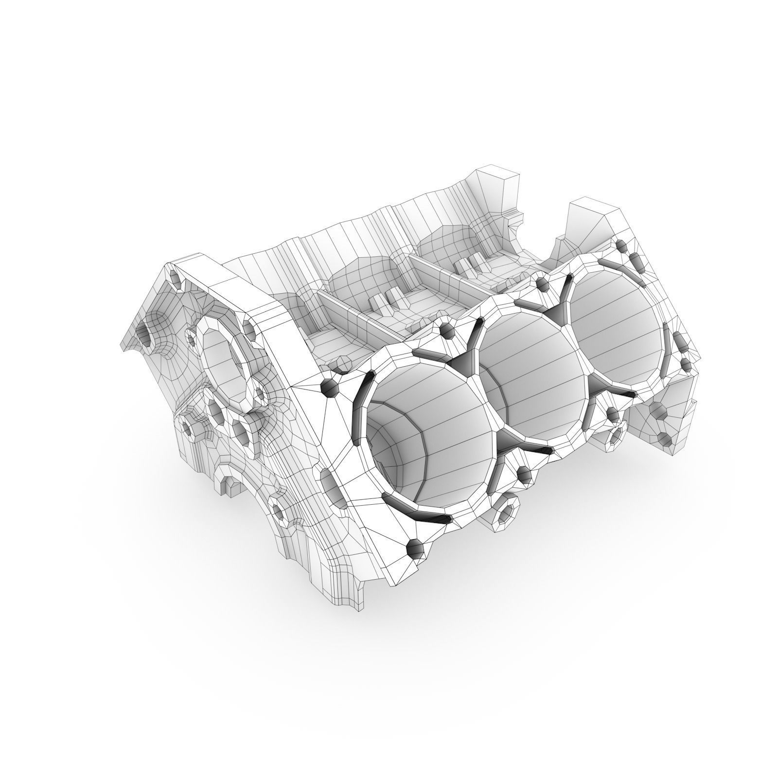 Generic 6-Cylinder Engine Block 3D model | CGTrader