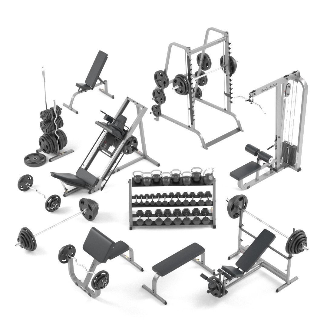 Large set for the gym by Bodysolid 3D model | CGTrader