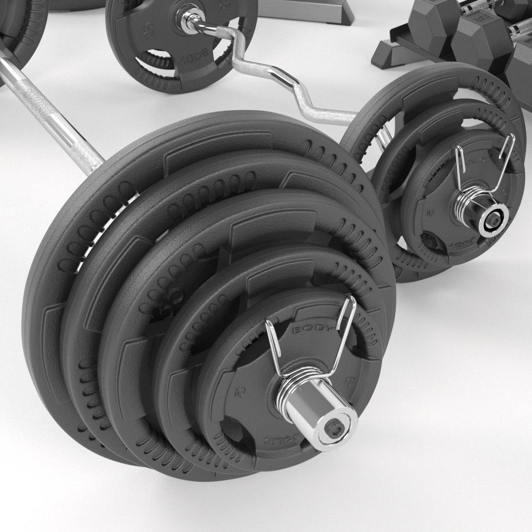 Gym Weights set Body-Solid 3D model | CGTrader