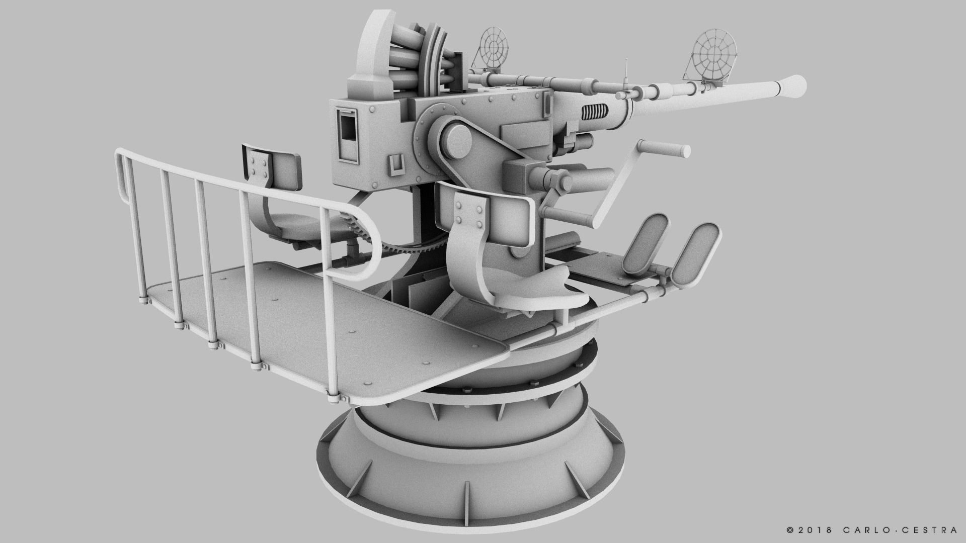 3D model Bofors 40mm gun VR / AR / low-poly | CGTrader