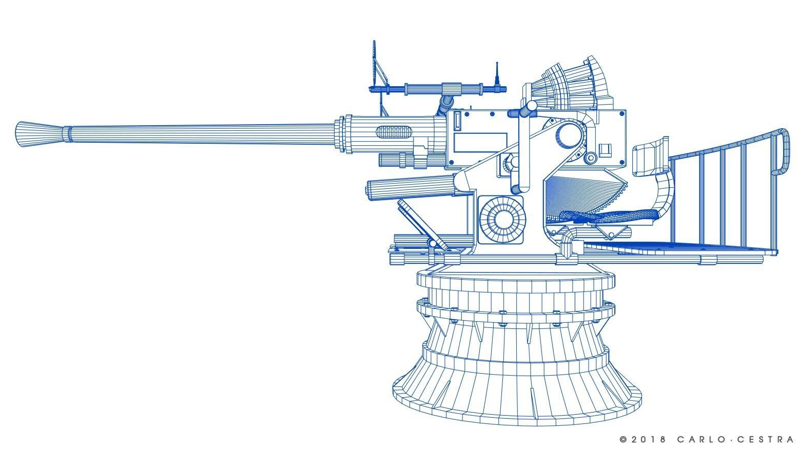 3D model Bofors 40mm gun VR / AR / low-poly | CGTrader