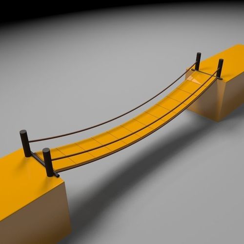 3D model Dynamic bridge with gravity and wind VR / AR / low-poly ...