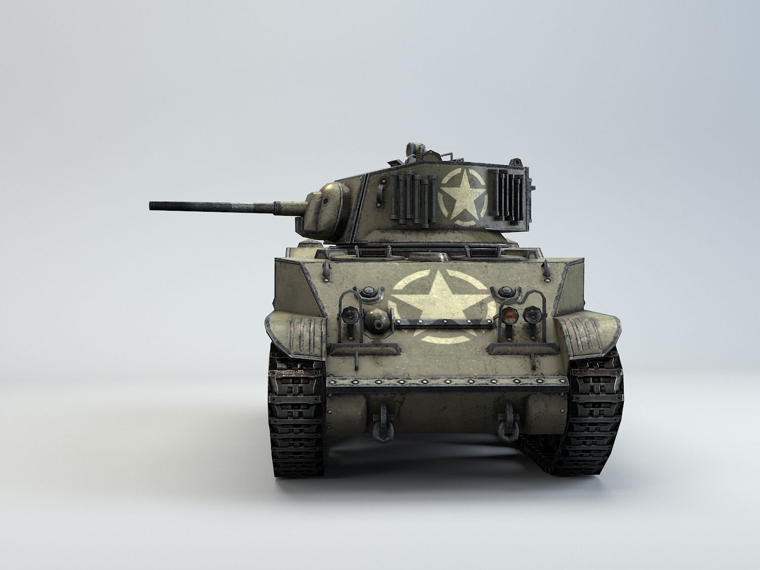 3D model Low Poly M5A1 Stuart light tank VR / AR / low-poly | CGTrader