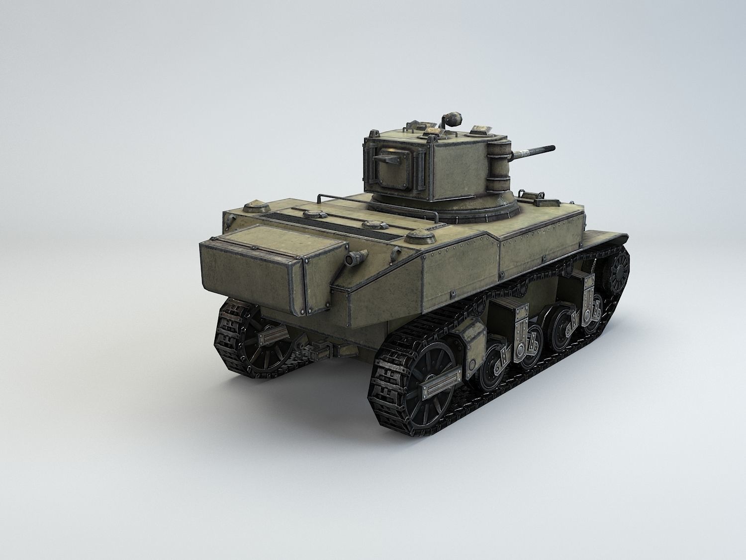 3D model Low Poly M5A1 Stuart light tank VR / AR / low-poly | CGTrader