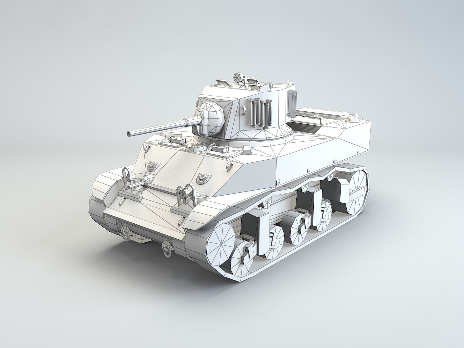 3D model Low Poly M5A1 Stuart light tank VR / AR / low-poly | CGTrader