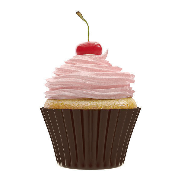 Cupcake with cherry 3D model | CGTrader