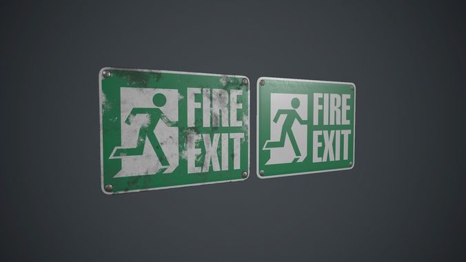 3D model Plastic Exit Sign PBR Game Ready VR / AR / low-poly | CGTrader