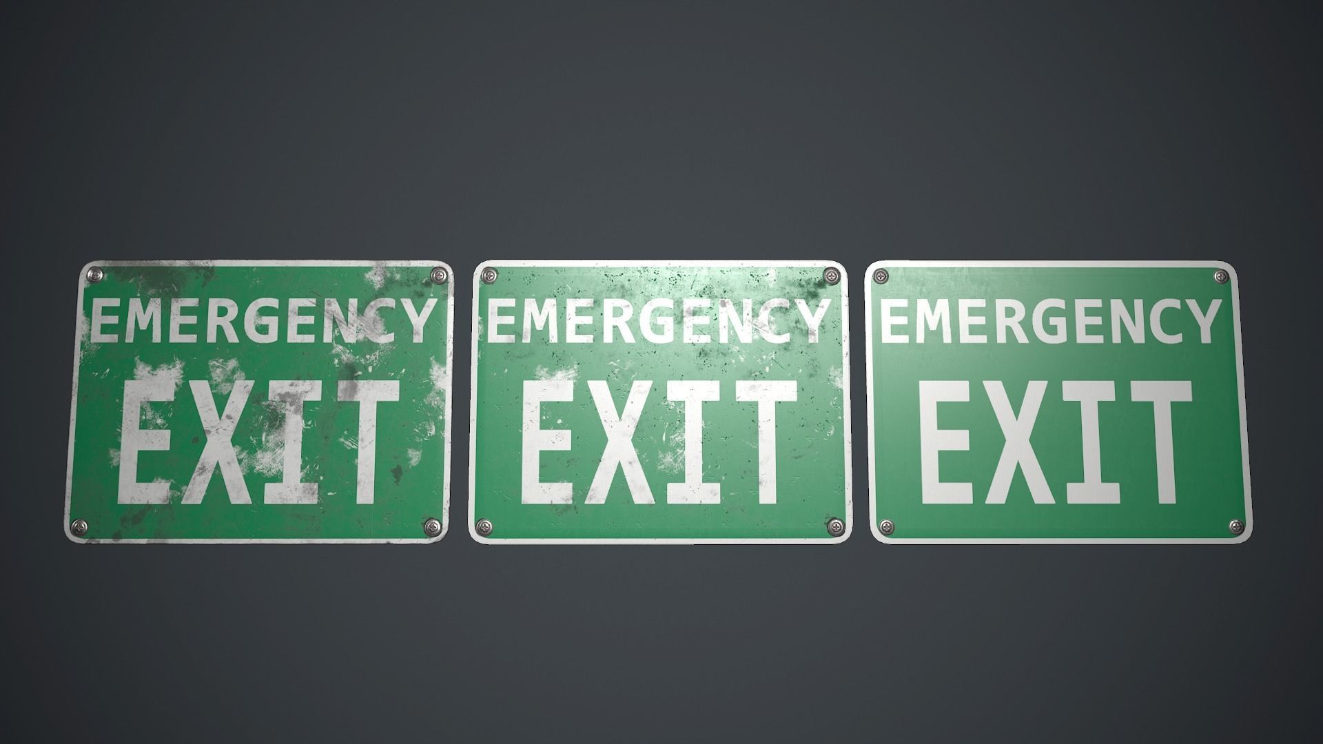 3D model Plastic Exit Sign 3 PBR Game Ready VR / AR / low-poly | CGTrader