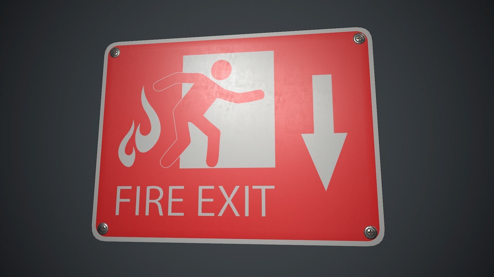3D model Plastic Exit Sign 4 PBR Game Ready VR / AR / low-poly | CGTrader