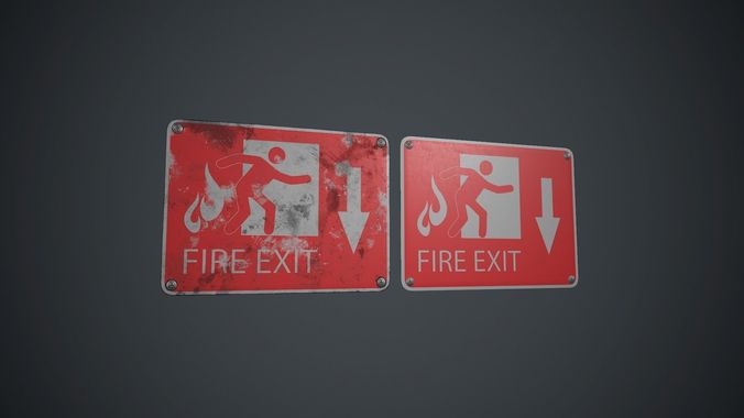 3D model Plastic Exit Sign 4 PBR Game Ready VR / AR / low-poly | CGTrader