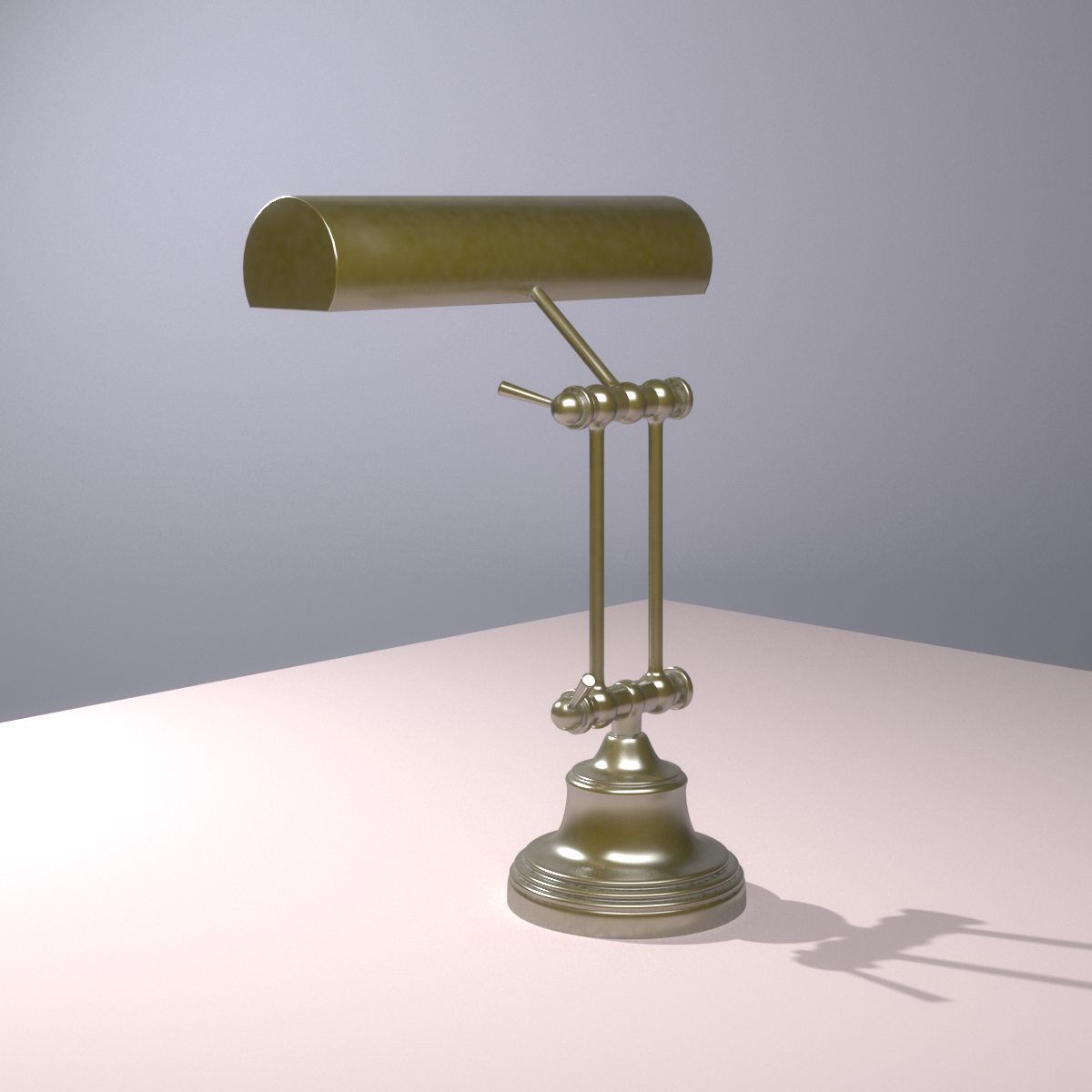 Brass Library Reading Light 3D model rigged | CGTrader